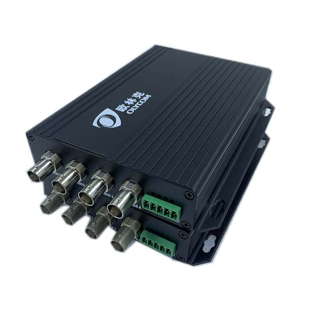 4-Channel Standard Definition Analog BNC to Fiber with RS485 20KM Video ...